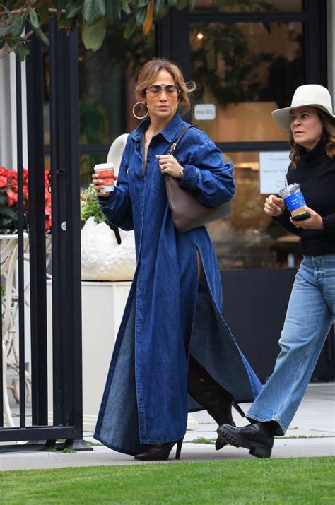 Jennifer Lopez Wore A Dramatic Jean Dress To Shop For Furniture In La