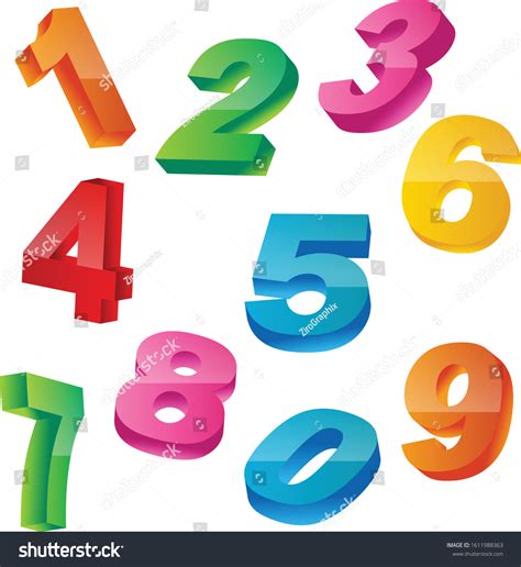 1 10 3d Numbers Icon Illustrations Stock Vector Royalty Free