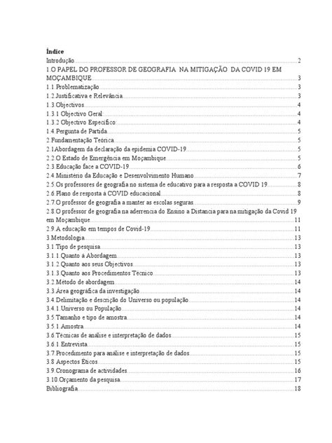 O Papel Do Professor De Geografia Na Mitigação Da Covid 19 Em Moçambiqu