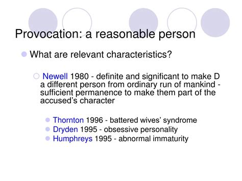 Ppt Criminal Law Provocation Powerpoint Presentation Free Download