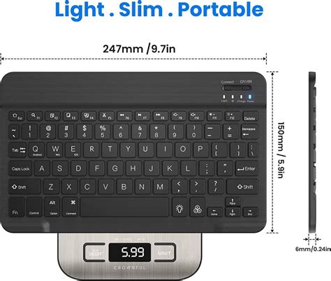 K00055 Universal Slim Portable Wireless 7 Colors Backlit Bluetooth Keyboard Computers And Tech