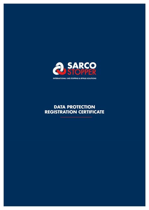 Data Protection Registration Certificate Sarco Stopper
