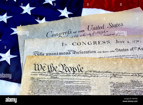 Us Constitution With Bill Of Rights And Declaration Of Independence On