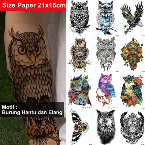 Jual Tato Burung Hantu Temporer Sticker Z1 Shopee Indonesia