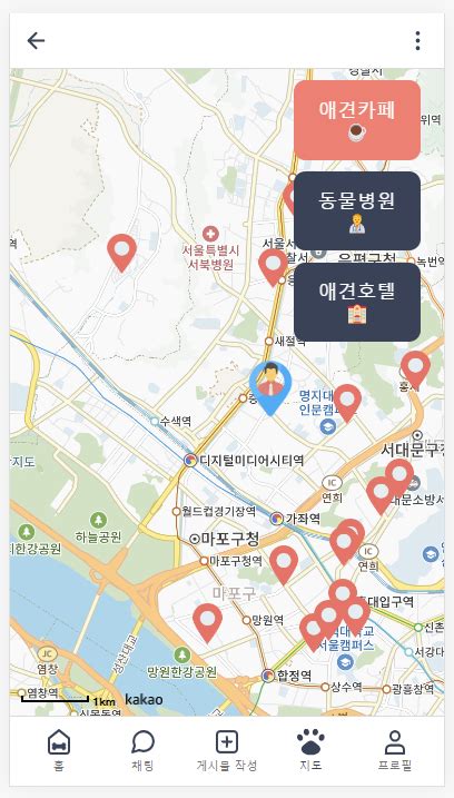React 카카오맵 Api로 펫 지도 기능 구현 1