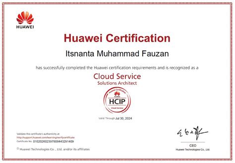 Itsnanta Muhammad Fauzan On Linkedin Hcip Huawei Huaweicloud