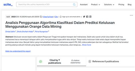 Analisis Penggunaan Algoritma Klasifikasi Dalam Prediksi Kelulusan