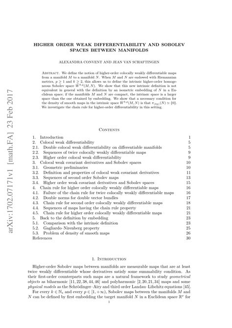 PDF Higher Order Weak Differentiability And Sobolev Spaces Between