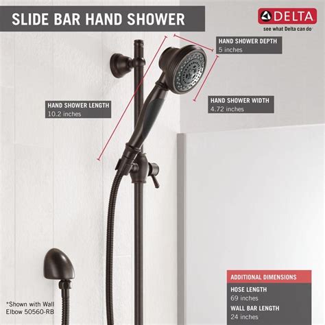 Delta 3 Spray Slide Bar Hand Shower In Venetian Bronze 57021 Rb The
