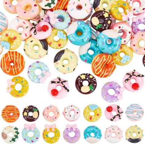 Amazon SUNNYCLUE 56個14種 ドーナツ カボション お菓子 アクリルカボション スイーツ レジン カボション デコパーツ