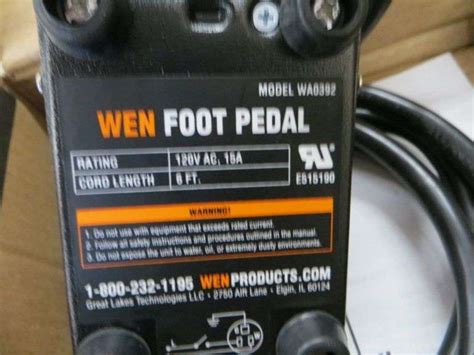 Wen Momentary Foot Pedal Switch Nib Lambrecht Auction Inc