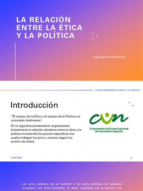 Relación Entre La Etica Y La Politica Pdf Moralidad Instituciones