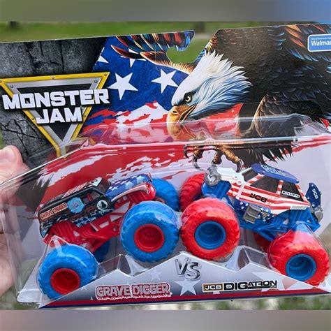 Monster Jam Toys Monster Jam Grave Digger Vs Jcb Digatron Truck