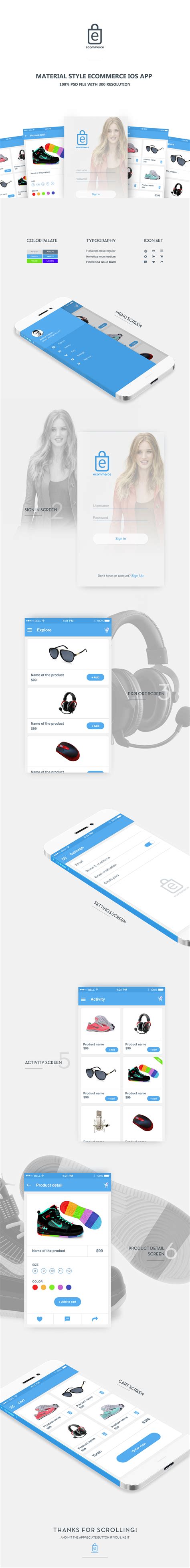 Ecommerce Ios App Material Style On Behance