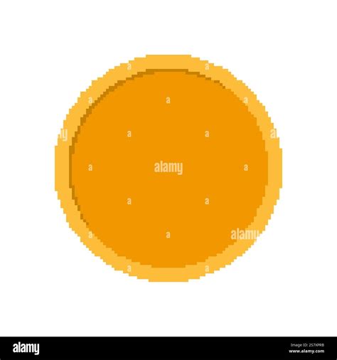 Pixel Art Orange Coin Icon Retro Video Game Currency Symbol Bronze