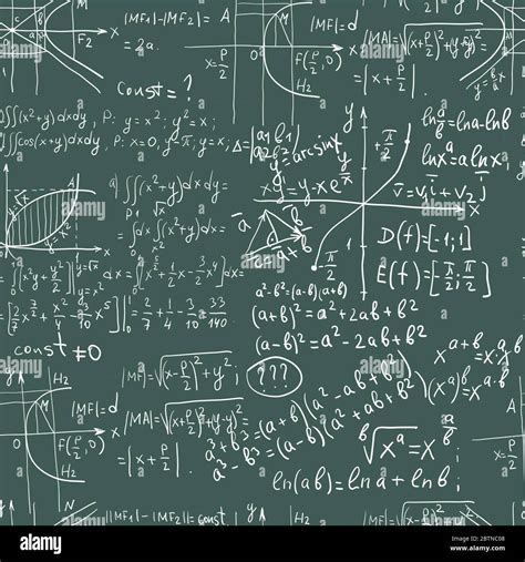 Hand Writing Maths Formula On Seamless Greenboard Stock Vector Image