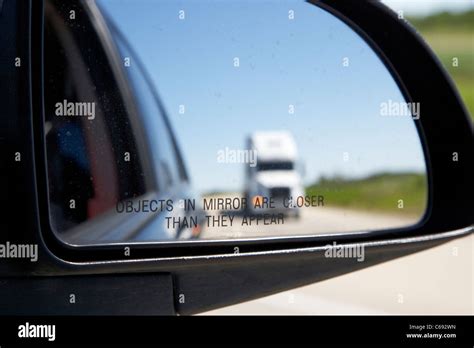 Objects In Mirror Are Closer Than They Appear In Car Side Mirror With