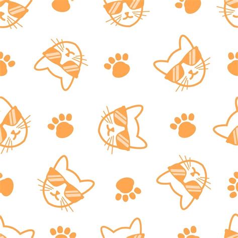Premium Vector Cute Cat Abstract Seamless Pattern