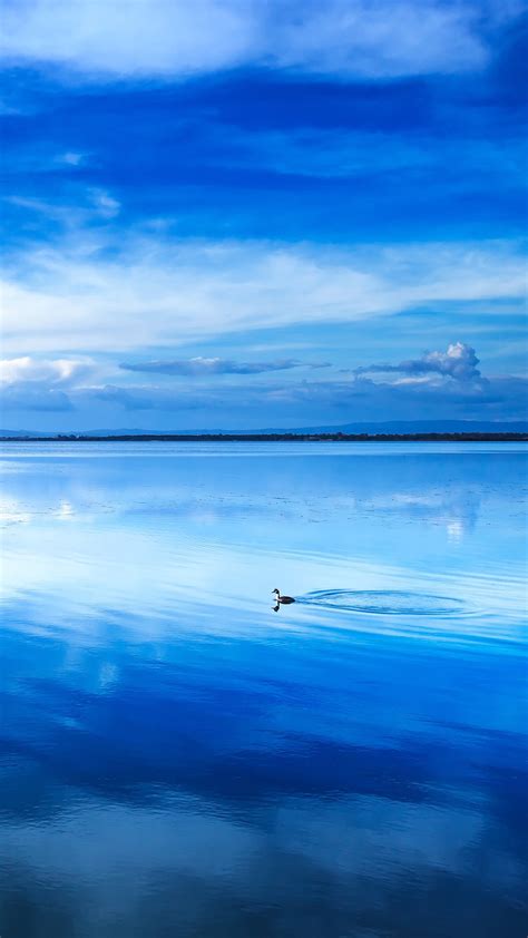 Sunset Blue Landscape Orbetello Lagoon With Reflection Argentario