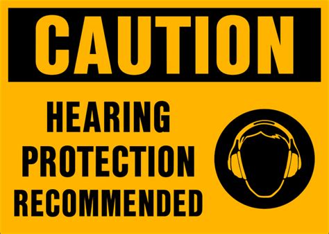 Caution Ear Protection Western Safety Sign