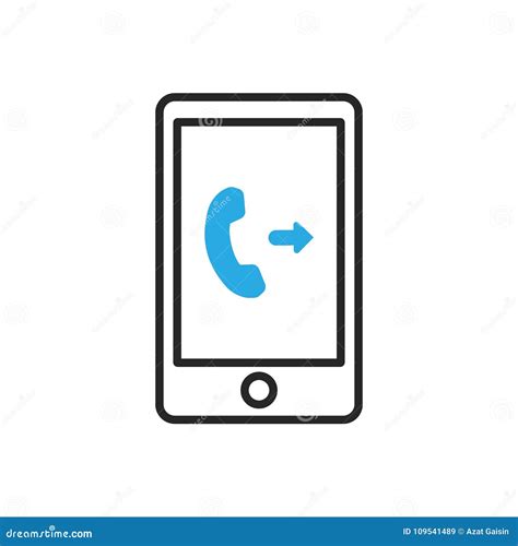 Smartphone Icon Outgoing Mobile Call Stock Vector Illustration Of