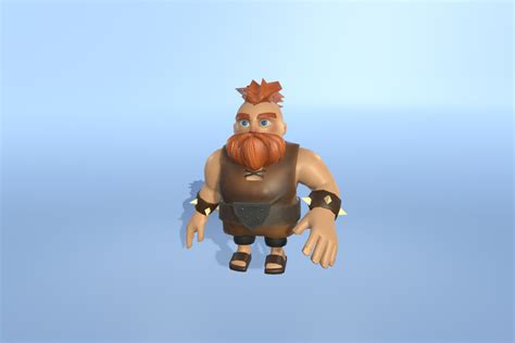 Stylized Barbarian Medieval Viking Warrior Fantasy Man Character