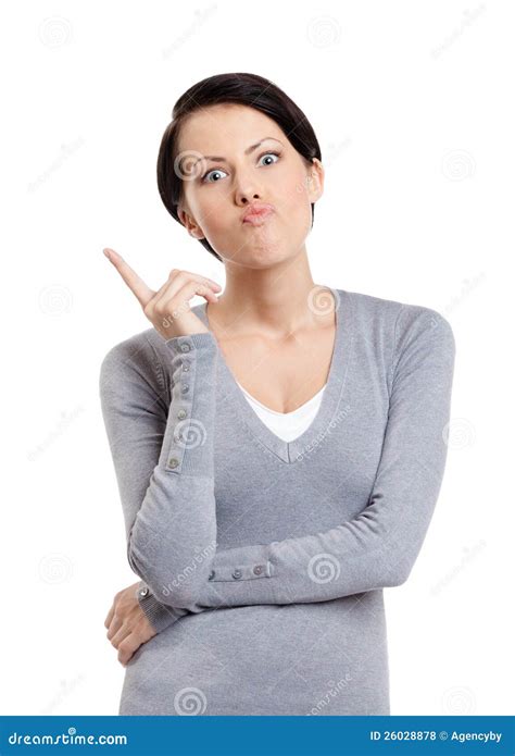 De Jonge Dame Komt Aan Een Besluit Stock Foto Image Of Aantonen Lichaam