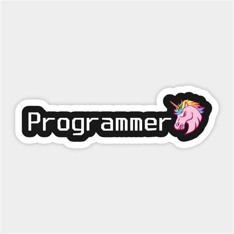 Programmer Unicorn Sticker Programming Наклейки Принты Картинки