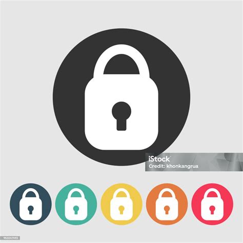 Gaya Desain Datarpadlock Ikon Datar Dalam Lingkaran Indah Ilustrasi