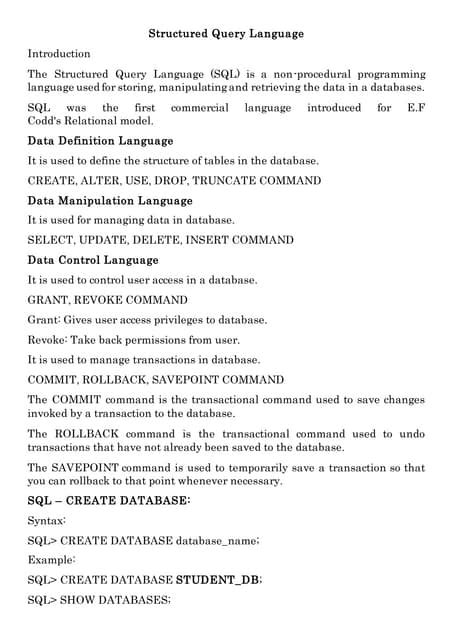 Database Language Pptpptx Databases Computer Software And Applications