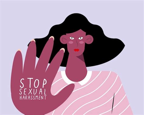 Mulher Com Mensagem De Fim De Assédio Sexual Vetor Premium