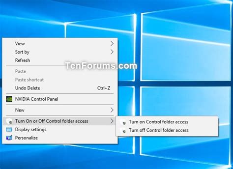 Add Turn On Or Off Controlled Folder Access Context Menu Windows 10
