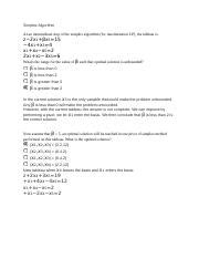 Simplex Algorithm Docx Simplex Algorithm At An Intermediate Step Of The Simplex Algorithm For