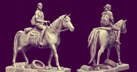 Ellie On A Horse Stl Last Of Us Part 2 Stl File Ellie 3d Figure Last