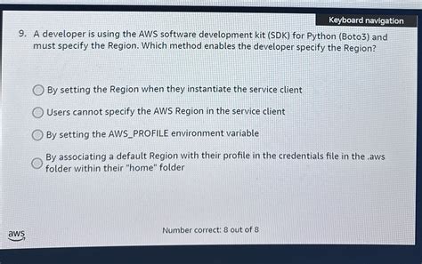Solved Keyboard Navigation A Developer Is Using The Aws Chegg