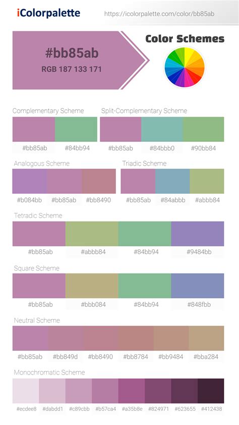 Pantone 2058 C Color | Hex color Code #bb85ab information | Hsl | Rgb ...