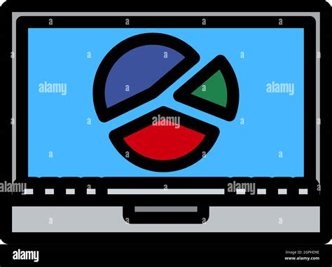 Laptop With Analytics Diagram Icon Stock Vector Image And Art Alamy