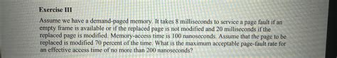 solved exercise iiiassume we have a demand paged memory it