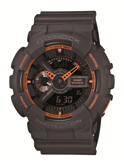 Casio G Shock XL Analog Digital Watch With Neon Accent Gray With Orange