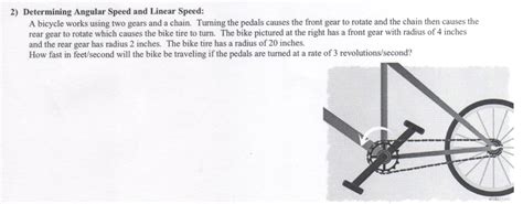 Solved Determining Angular Speed And Linear Speed A Chegg Com