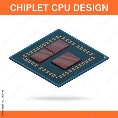 Realistic Modern Chiplet Cpu Design Front View Stock Vector Adobe Stock