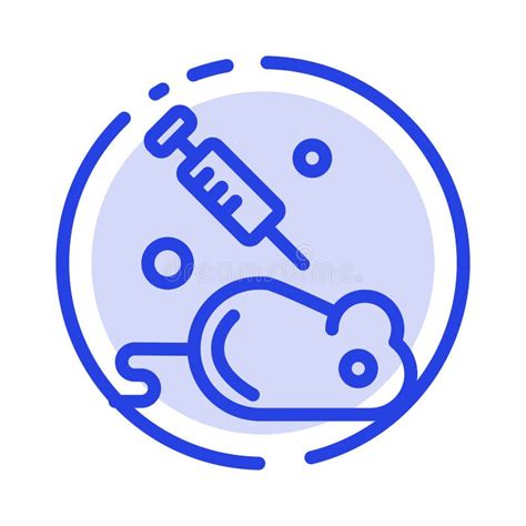 Experiment Laboratory Mouse Science Blue Dotted Line Line Icon Stock