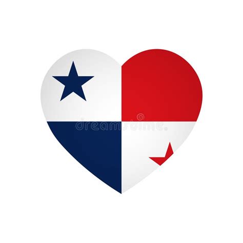 Bandeira Da Forma Cardíaca Do Panamá Ilustração do Vetor Ilustração