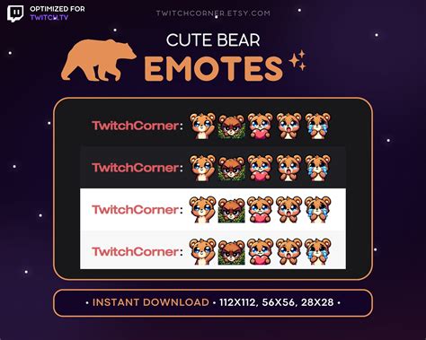 Cute Bear Twitch Emotes Cute Bear Emotes For Twitch Cute Bear Emote
