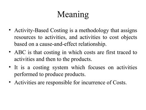 Activity Based Costing Ppt