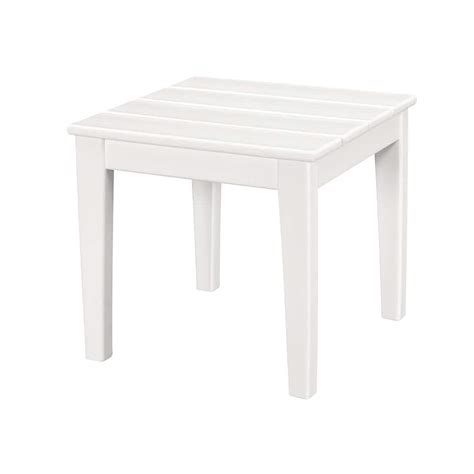 Polywood Newport 18 In Square Plastic Outdoor Side Table Ct18wh The