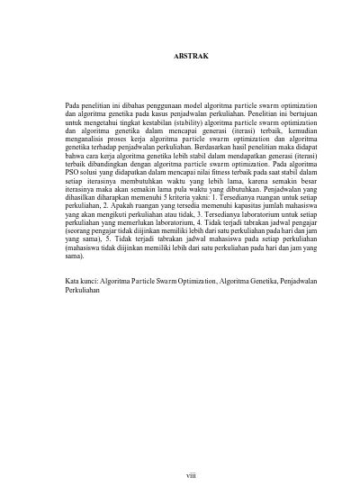 perbandingan model algoritma particle swarm optimization dan algoritma