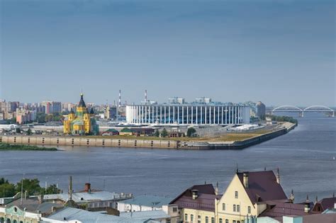 Premium Photo | View of the confluence of the oka and volga rivers ...