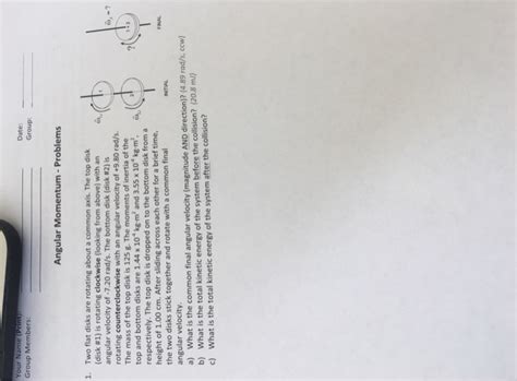 solved two flat disks are rotating about a common axis the