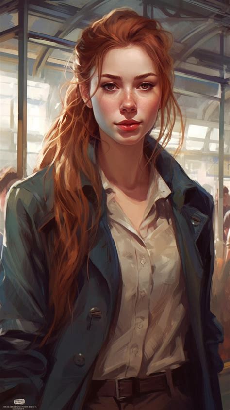 A Painting Of A Woman With Long Red Hair